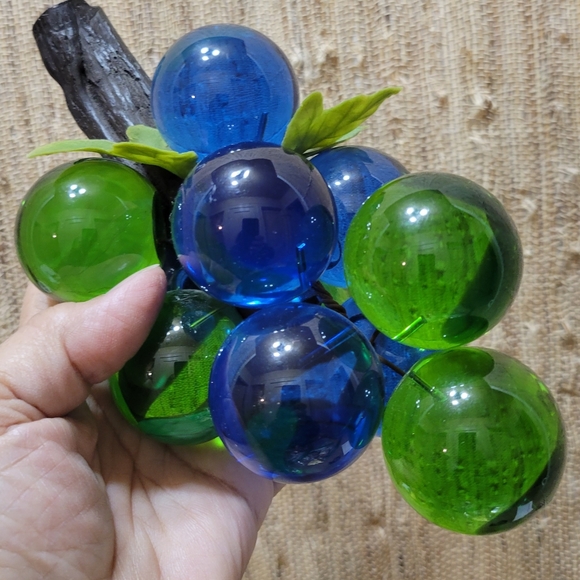 Art | Mid Century Modern Vintage Green And Blue Lrg Acrylic Grapes ...
